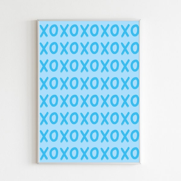 Blue Xoxo Wall Art - Etsy