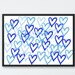 Blue Preppy Heart Wall Art, Blue Abstract Art, Printable Wall Art, Room ...