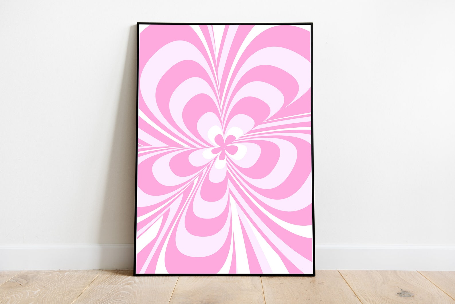 Pink Preppy Poster Bright Pink Print Art Hypnotic Print | Etsy