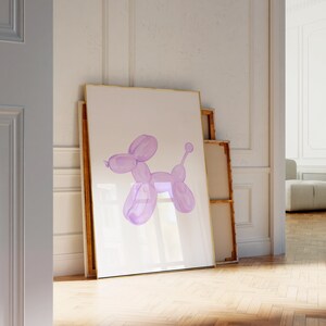 Lilac Preppy Print Balloon Dog Wall Art College Dorm Poster Trendy ...