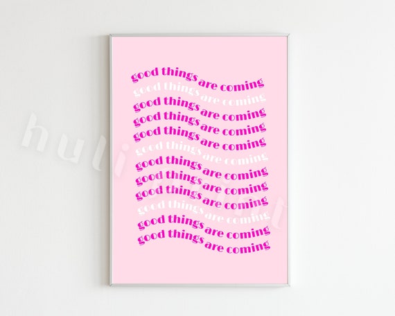 Pink Preppy Wall Art Pink Trendy Poster Typography Poster - Etsy