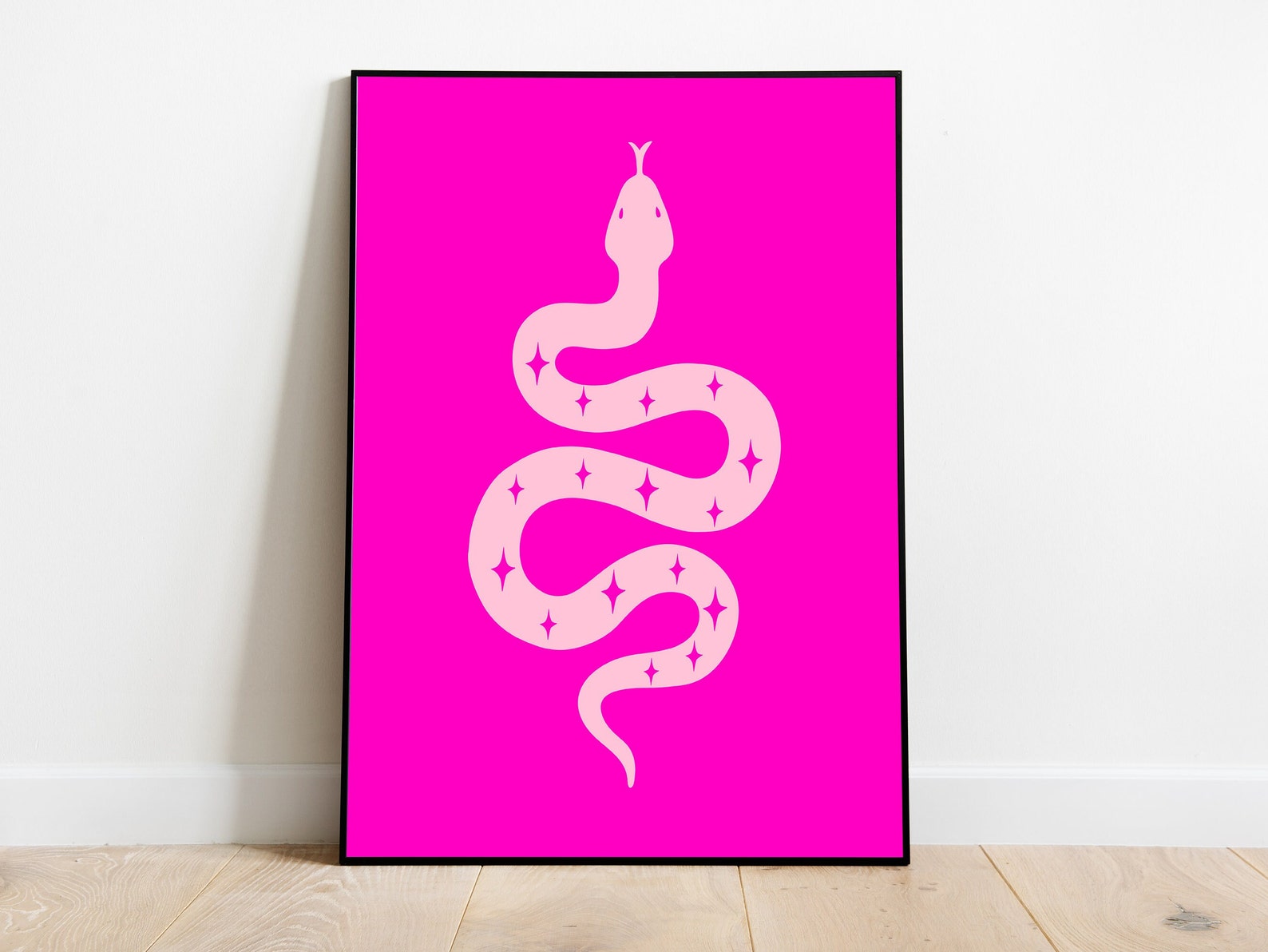 Snake Poster Preppy Wall Art Fun Room Decor Pink Preppy - Etsy