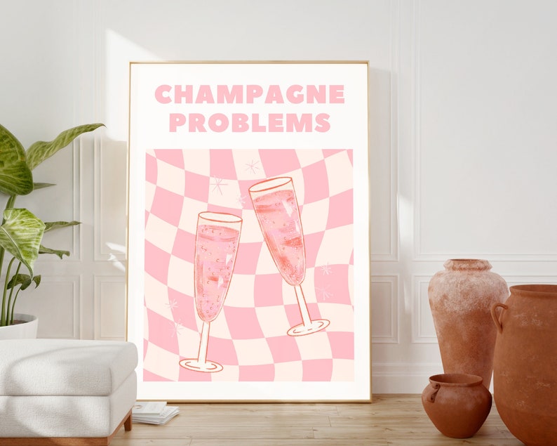 Taylor Champagne Problems Print Trendy Wall Art Aesthetic - Etsy