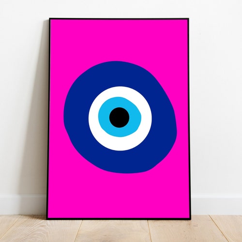 Pink Evil Eye Poster Preppy Wall Art Fun Room Decor Pink - Etsy