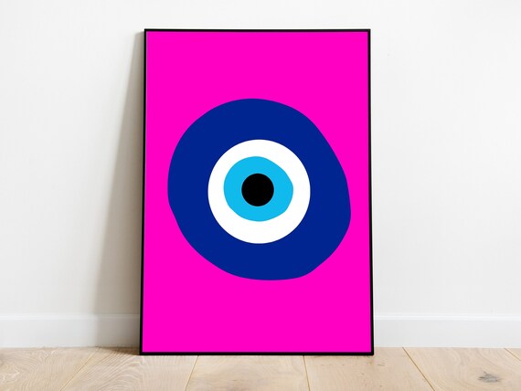 Pink Evil Eye Poster Preppy Wall Art Fun Room Decor Pink - Etsy