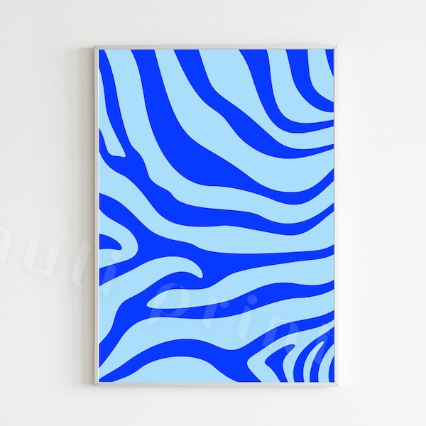 Blue Zebra Print - Etsy
