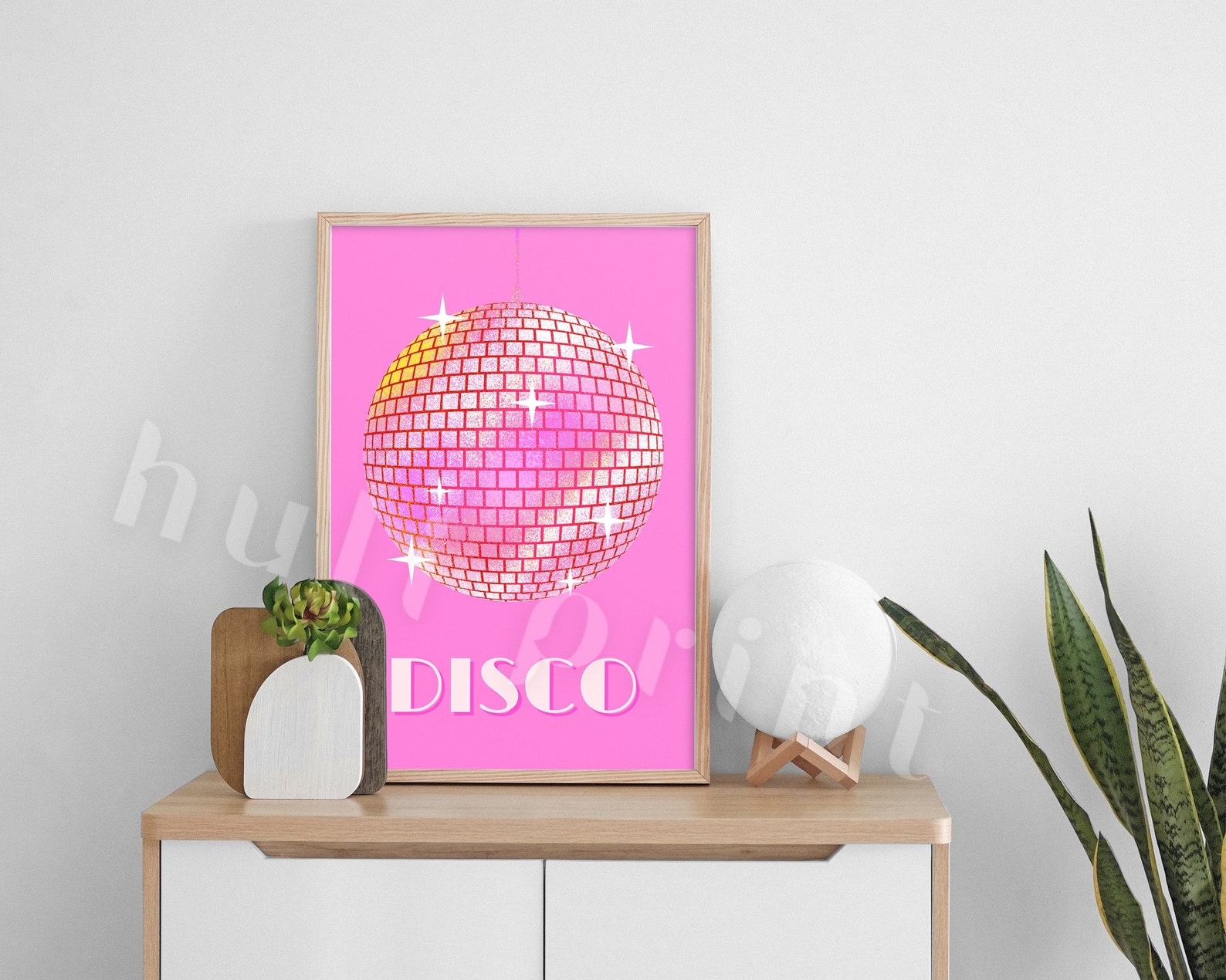 Pink Disco Ball Poster Preppy Wall Art Retro Preppy Room - Etsy