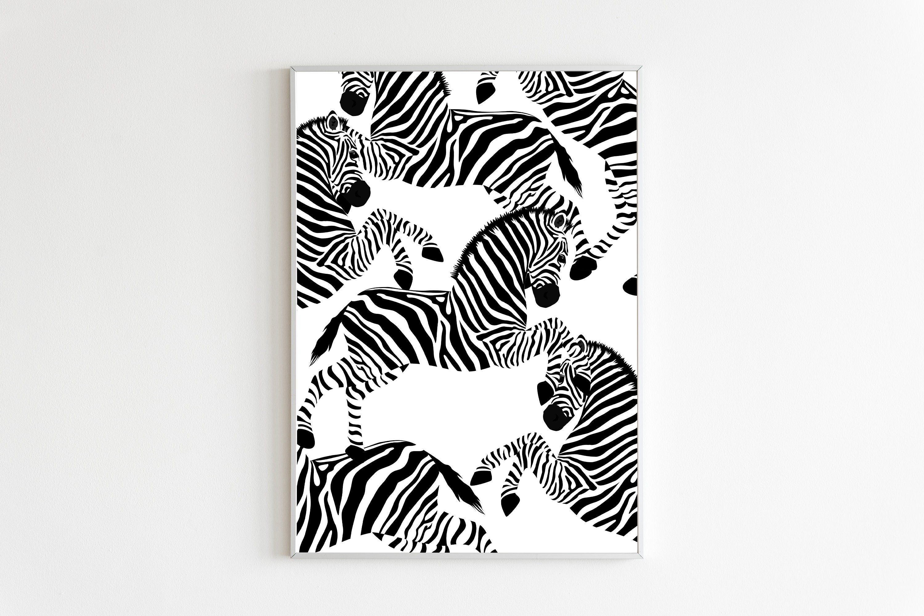 Zebra Poster, Preppy Wall Art, White Preppy Room Decor, Animal Poster ...