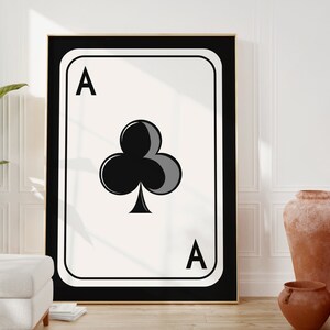 Trendy Retro Wall Art Print, Black Ace Card Poster, Lucky You Poster ...