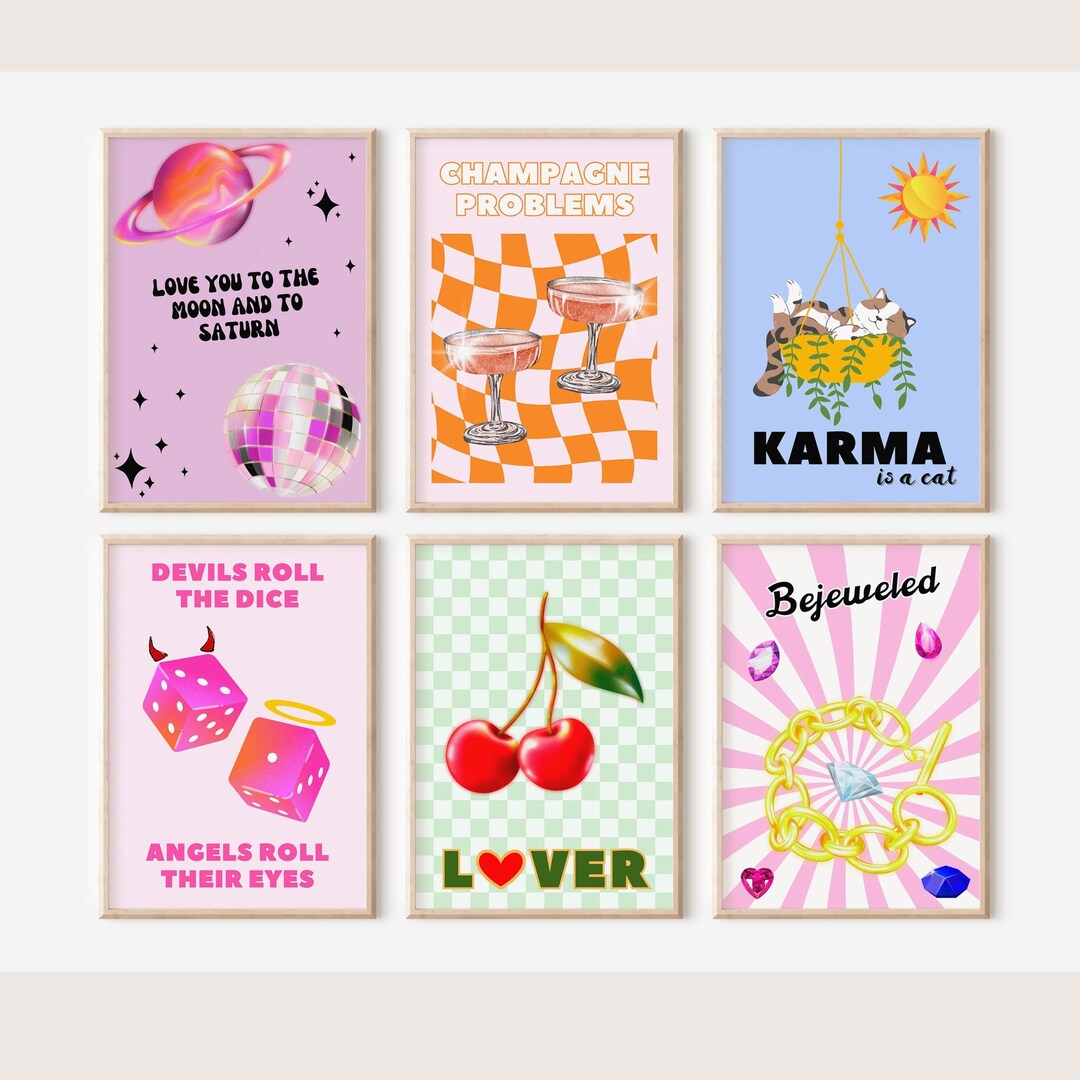 Taylor Poster Set of 6, Swiftie Gift, Midnights Evermore Album Art ...