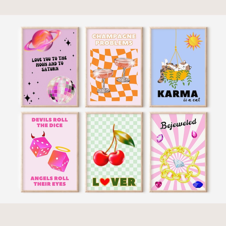 Taylor Poster Set of 6, Swiftie Gift, Midnights Evermore Album Art ...