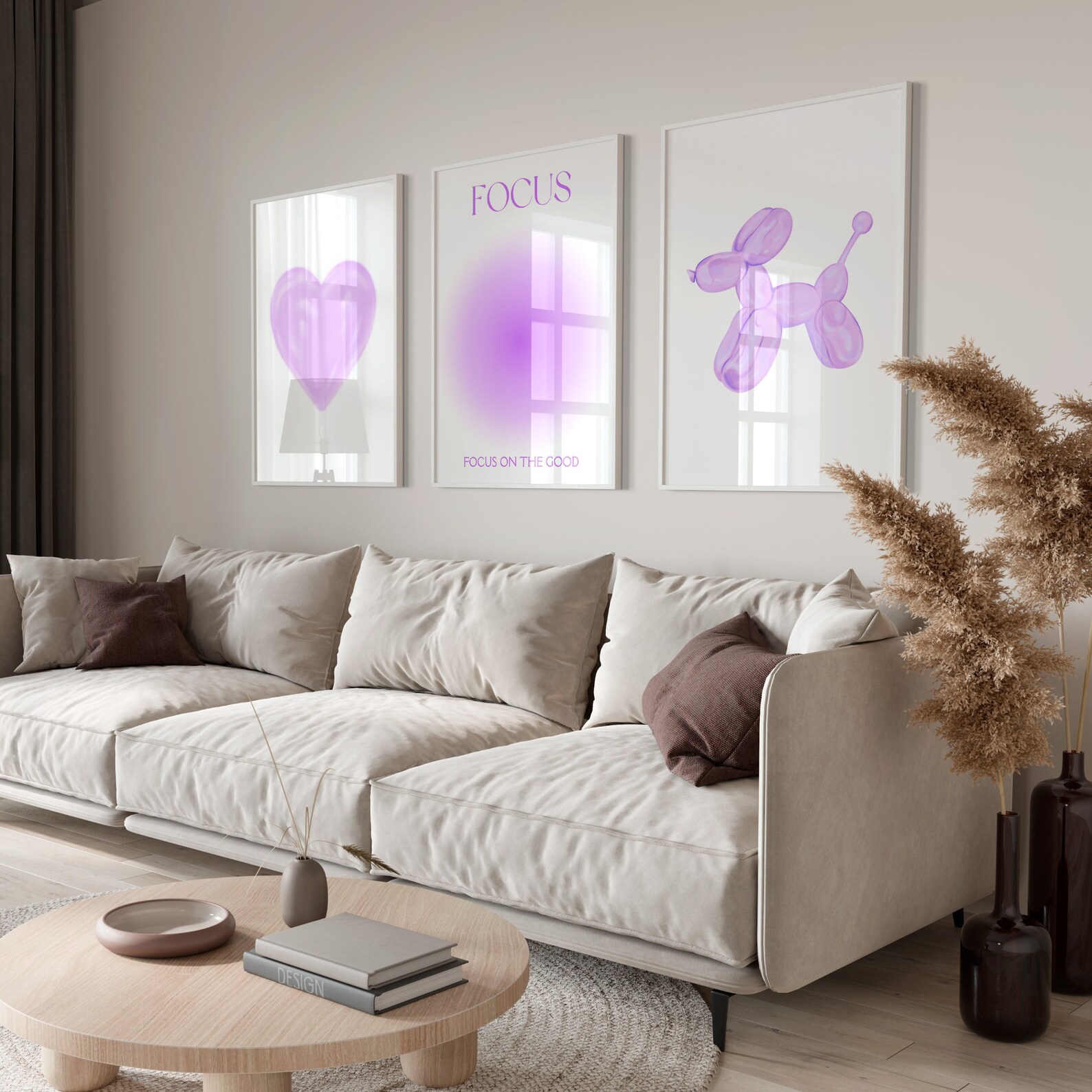 Purple Preppy Wall Art Set Aura Poster Funky Room Decor - Etsy