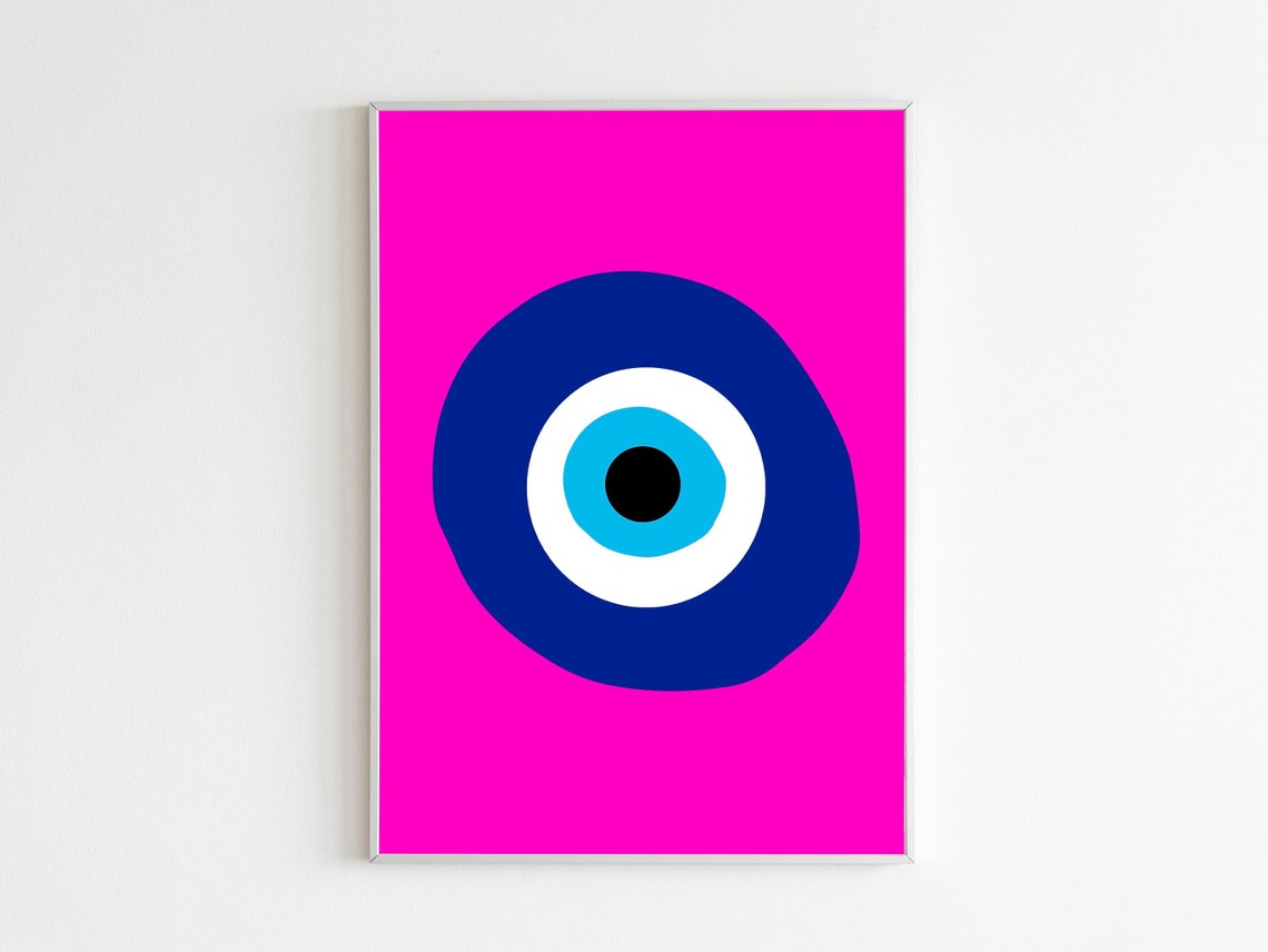 Pink Evil Eye Poster Preppy Wall Art Fun Room Decor Pink - Etsy