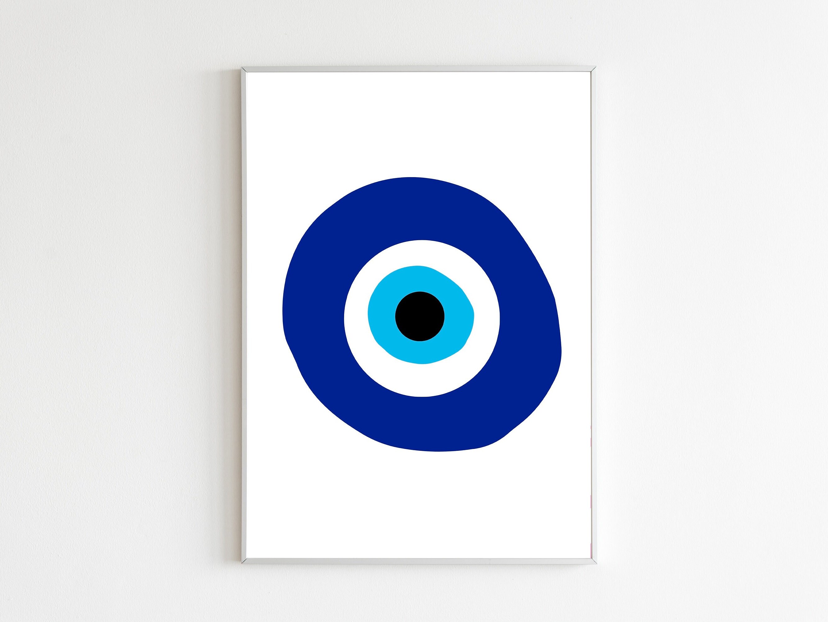 Blue Evil Eye Poster, Preppy Wall Art, Fun Room Decor, Blue Preppy ...
