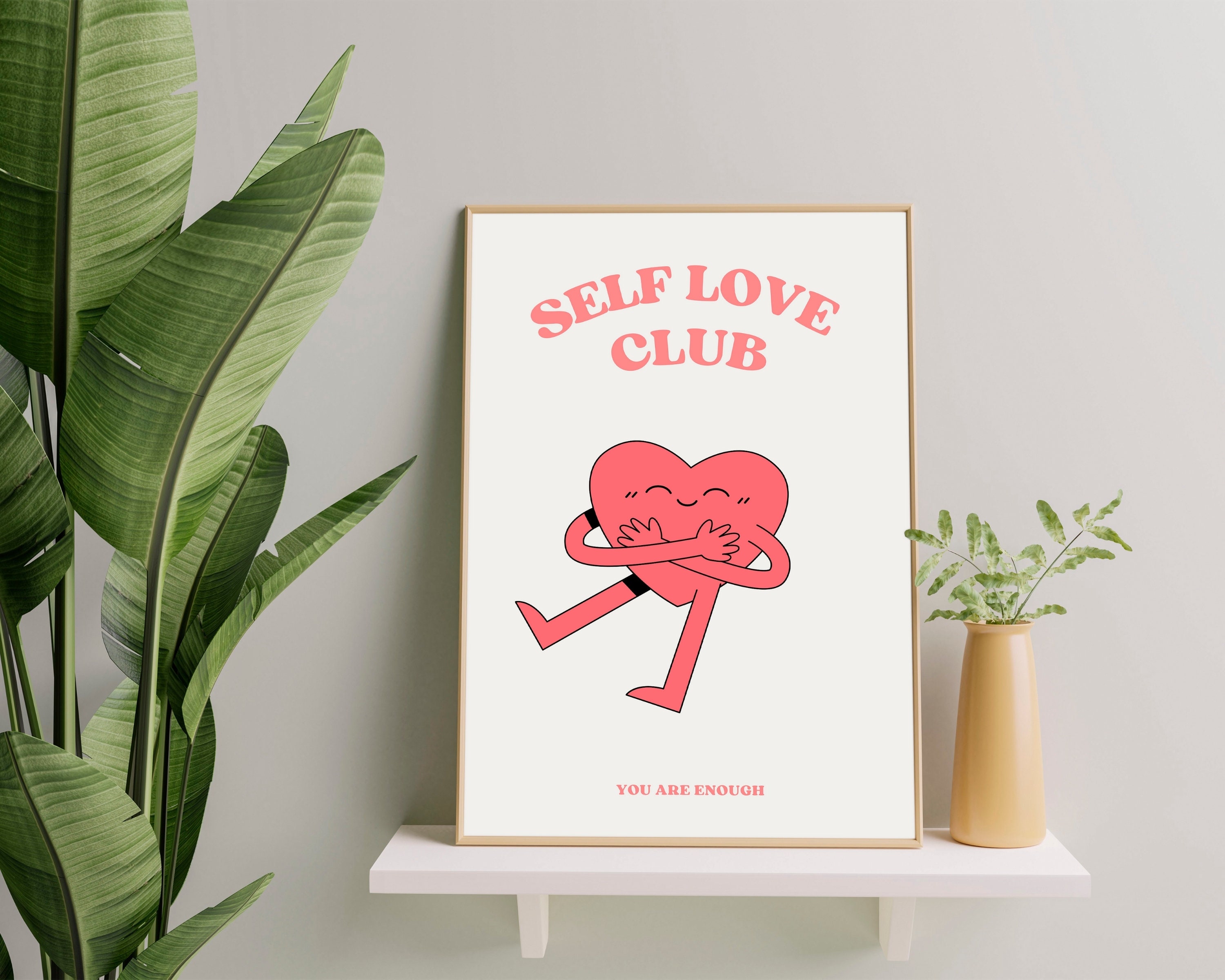 Retro Self Love Club Poster Red Preppy Wall Art Print Trendy - Etsy