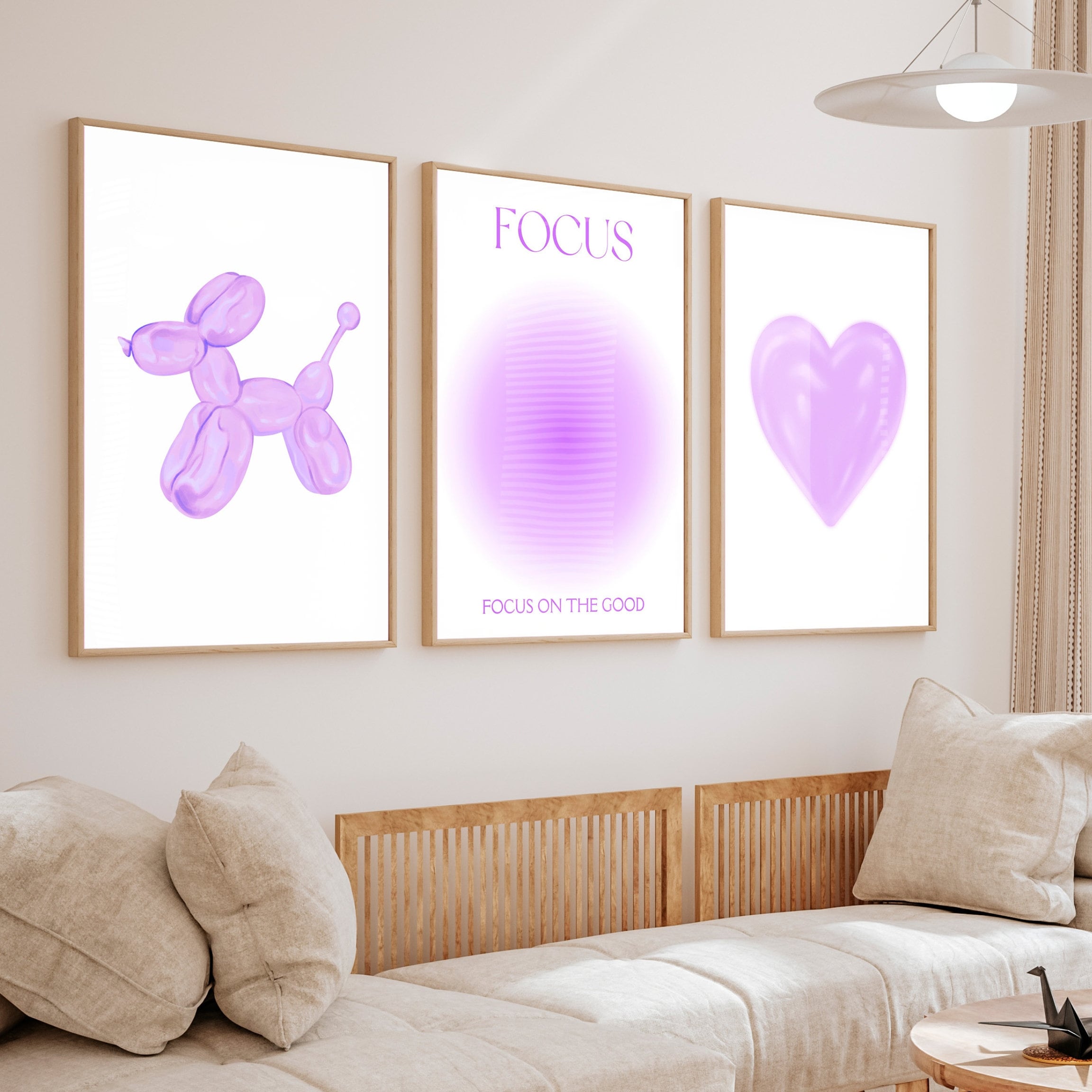 Purple Preppy Wall Art Set Aura Poster Funky Room Decor - Etsy