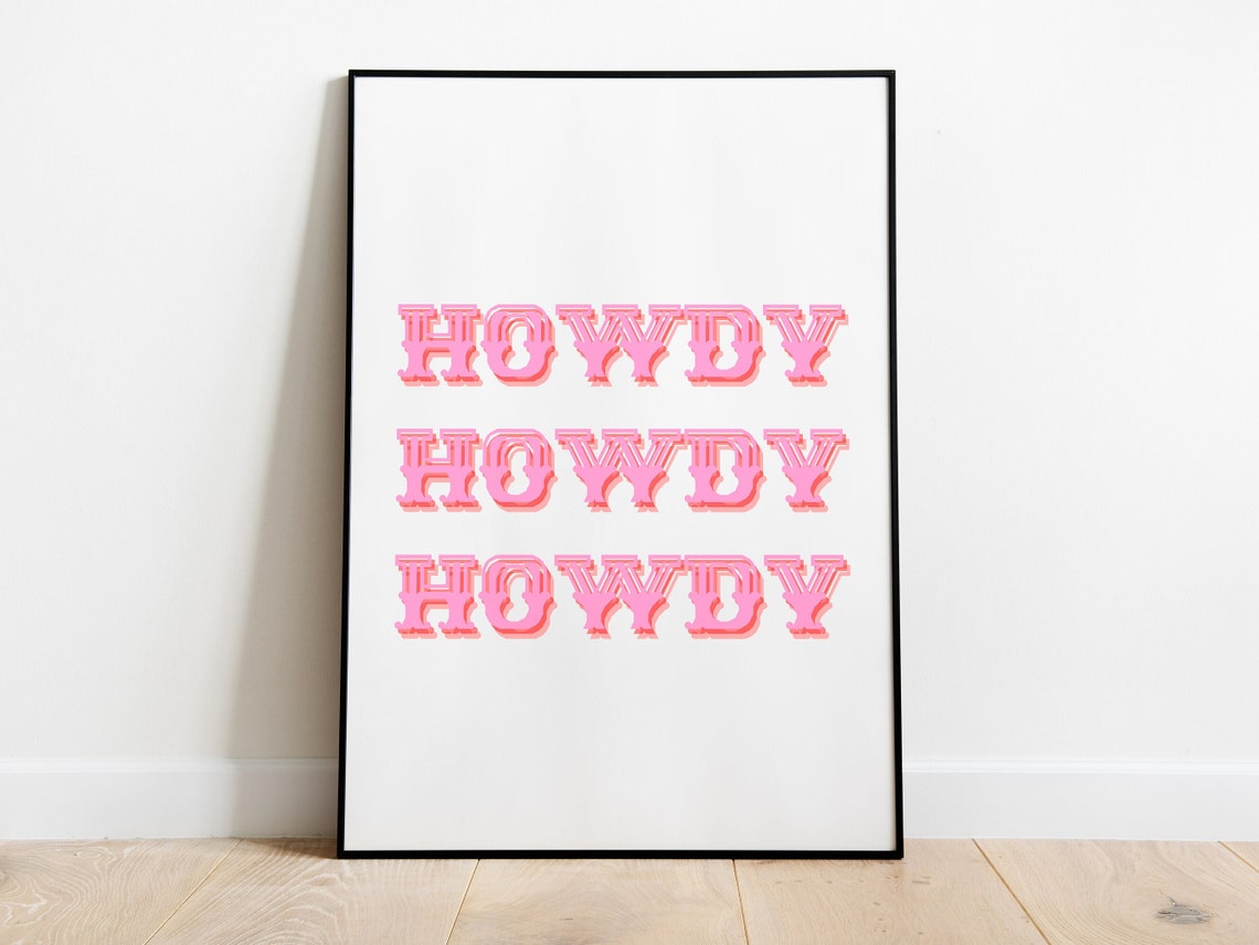 Howdy Printable Wall Art Preppy Wall Art Pink Preppy Poster - Etsy