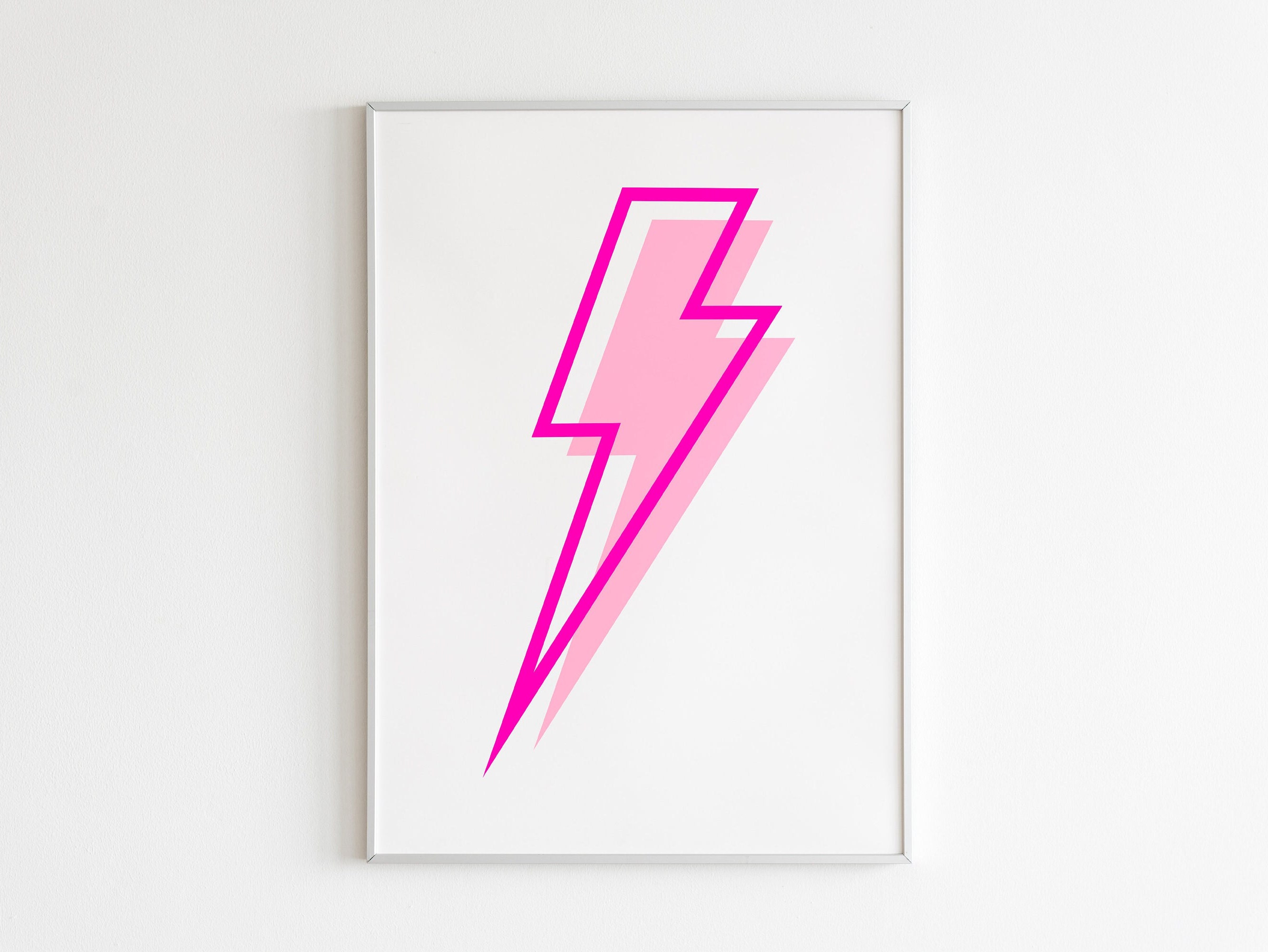 Pink Lightning Bolt Poster Preppy Wall Art Fun Room Decor - Etsy