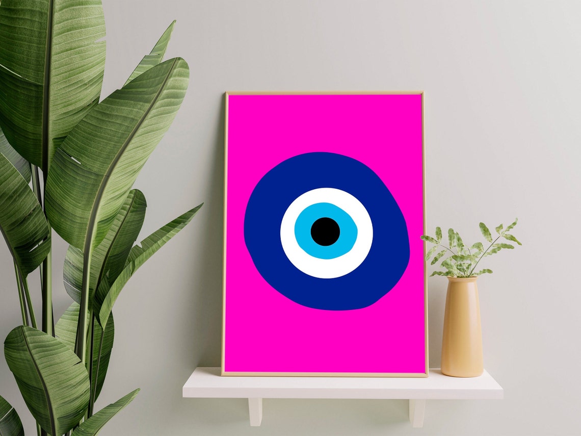 Pink Evil Eye Poster Preppy Wall Art Fun Room Decor Pink - Etsy