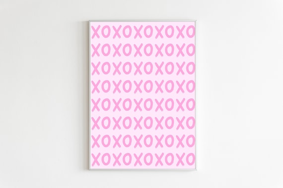 Pink XOXO Poster Preppy Wall Art Fun Room Decor Pink Preppy | Etsy
