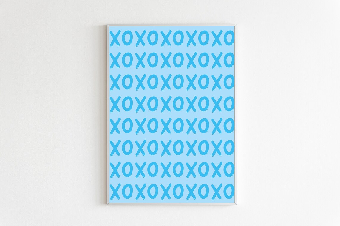Blue XOXO Poster Preppy Wall Art Preppy Room Decor Blue - Etsy
