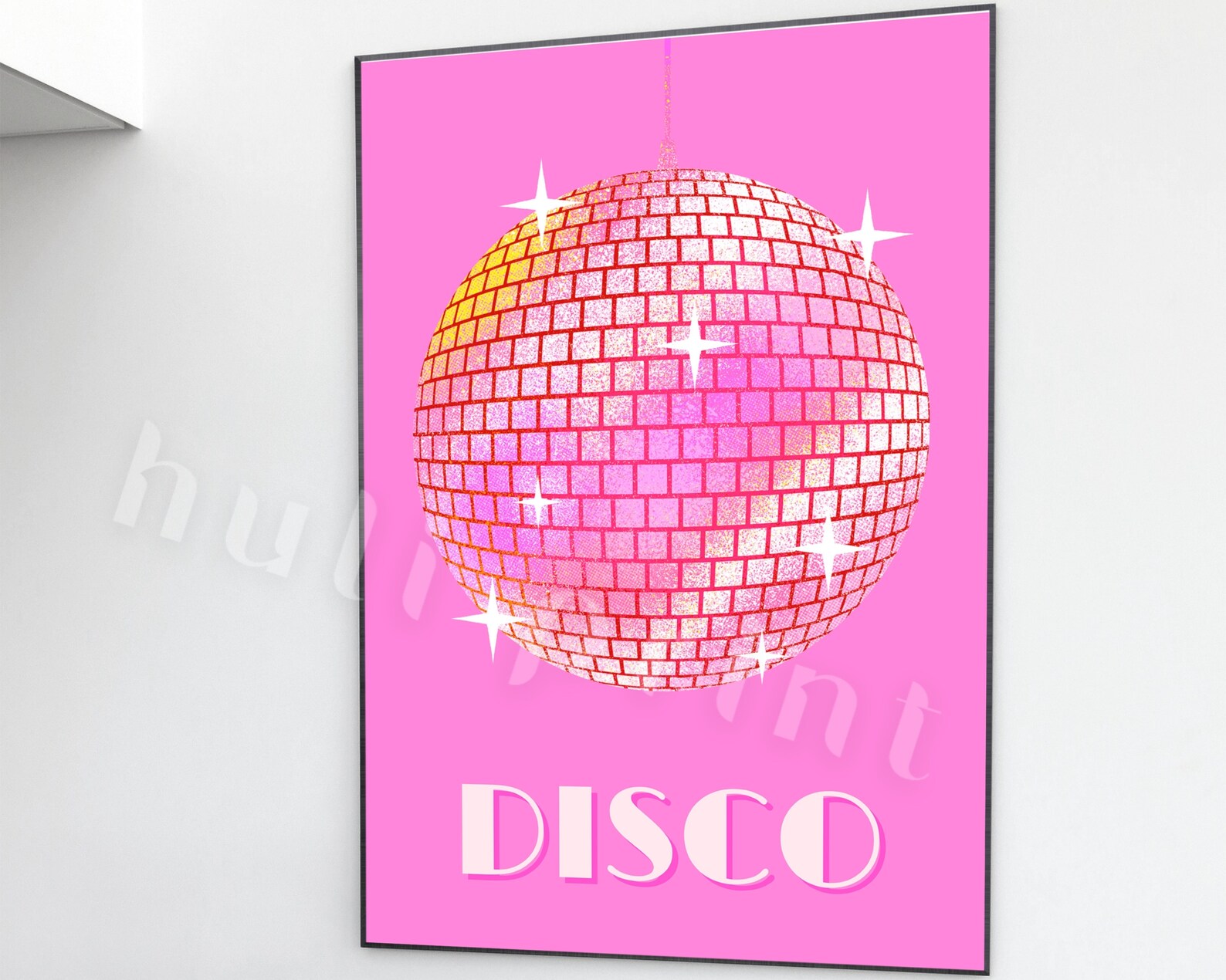 Pink Disco Ball Poster Preppy Wall Art Retro Preppy Room - Etsy