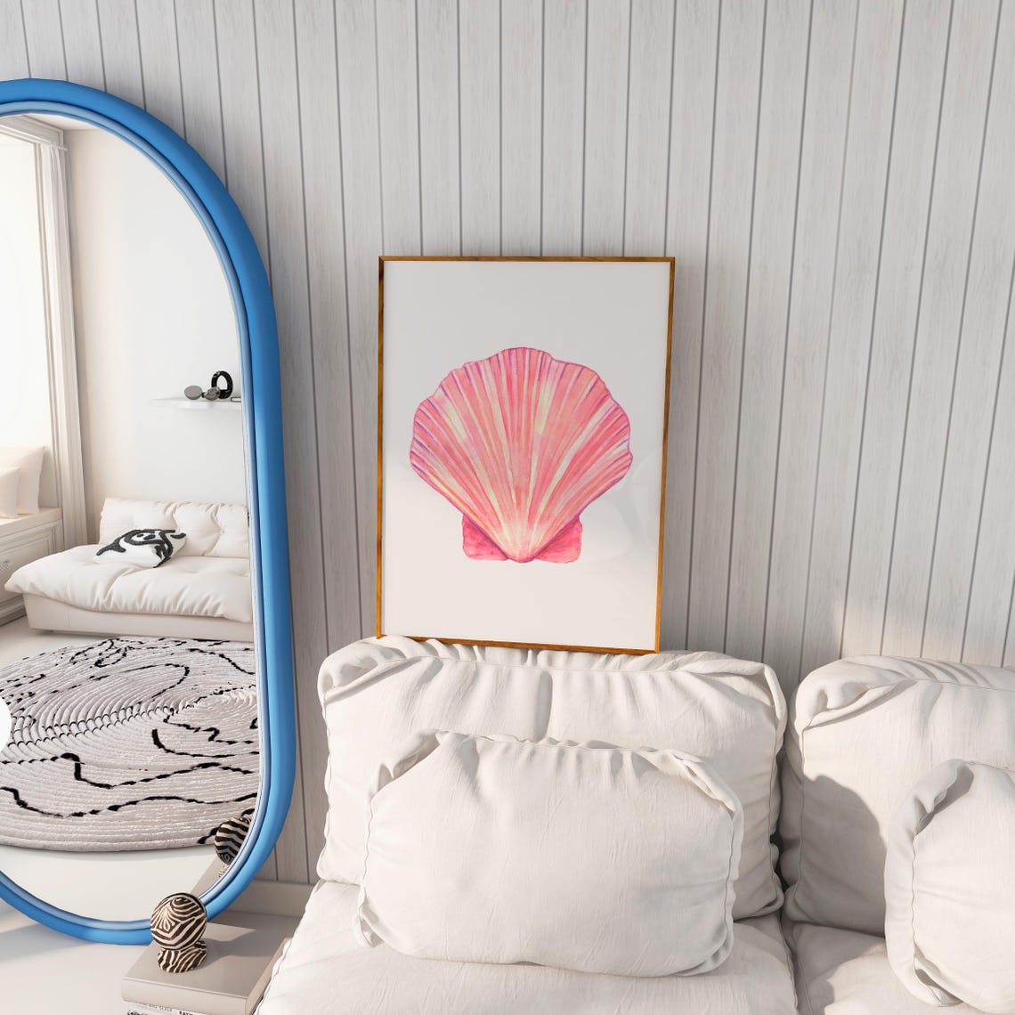 Pink Seashell Wall Art, Coastal Cowgirl Print, Trendy Shell Poster ...