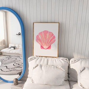 Pink Seashell Wall Art, Coastal Cowgirl Print, Trendy Shell Poster ...