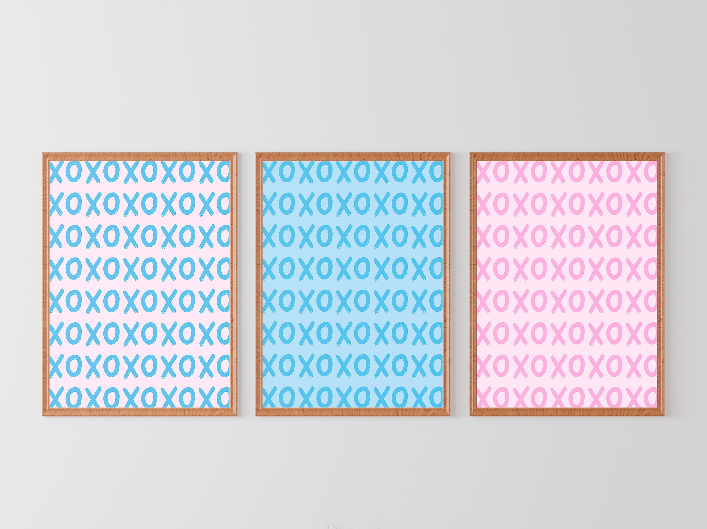 Pink XOXO Poster Preppy Wall Art Preppy Room Decor Blue - Etsy