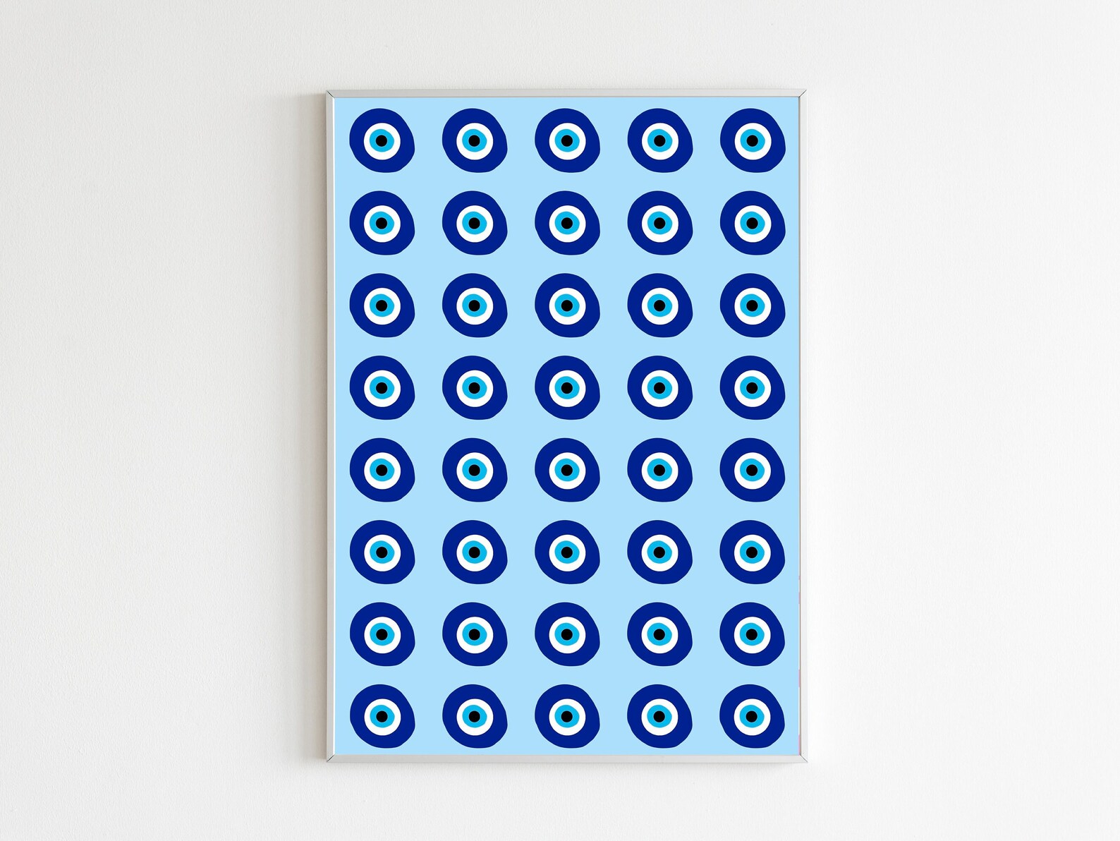Blue Evil Eye Poster Preppy Wall Art Fun Room Decor Blue - Etsy