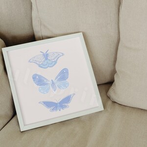 Blue Preppy Wall Art Set of 9, Hearts Poster, Pastel Preppy Room Decor ...