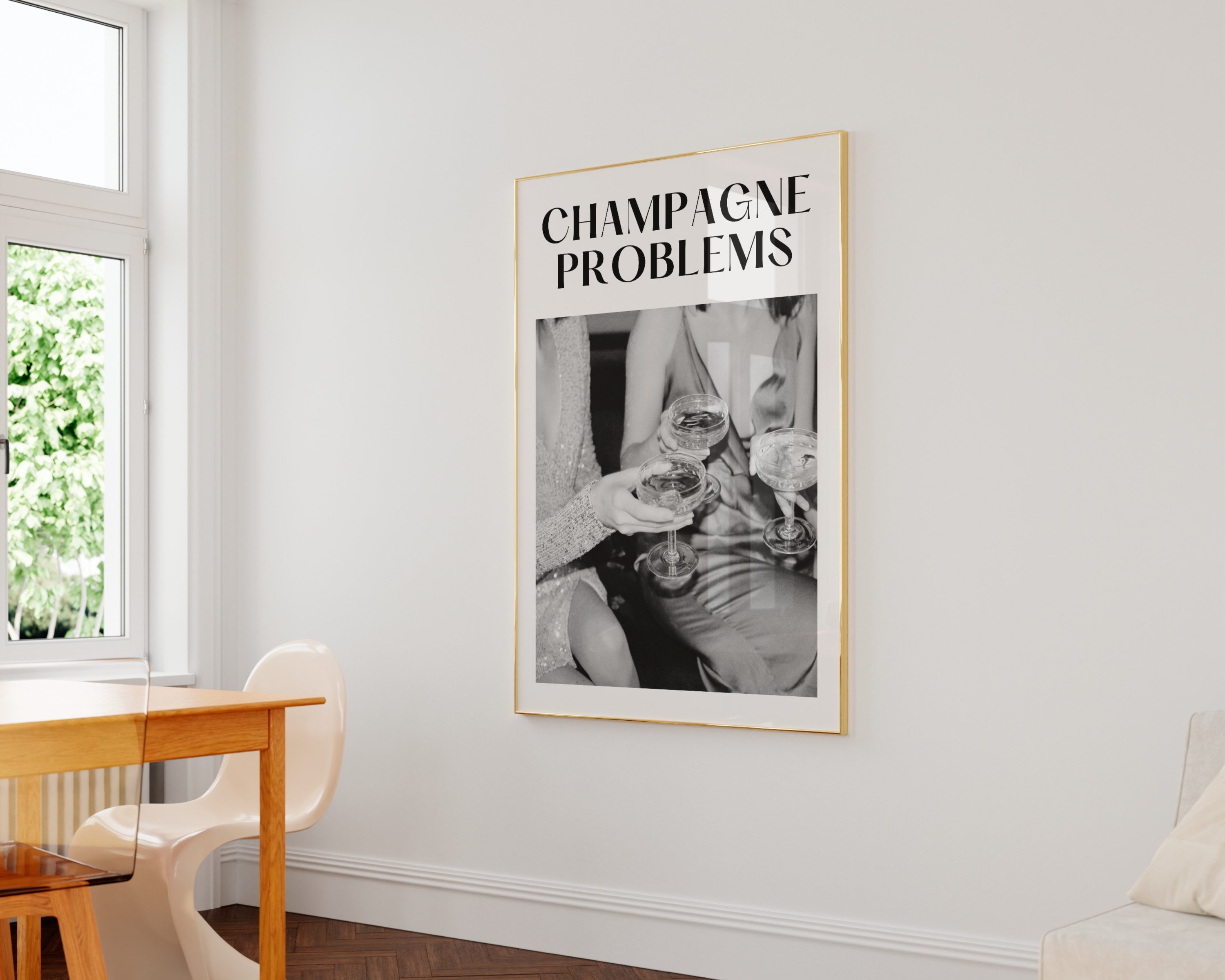 Champagne Problems Taylor Print Black White Girly Wall Art - Etsy