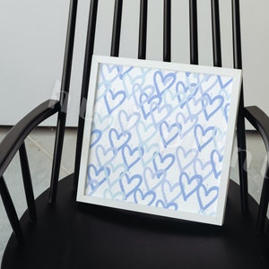 Blue Preppy Wall Art Set of 9, Hearts Poster, Pastel Preppy Room Decor ...