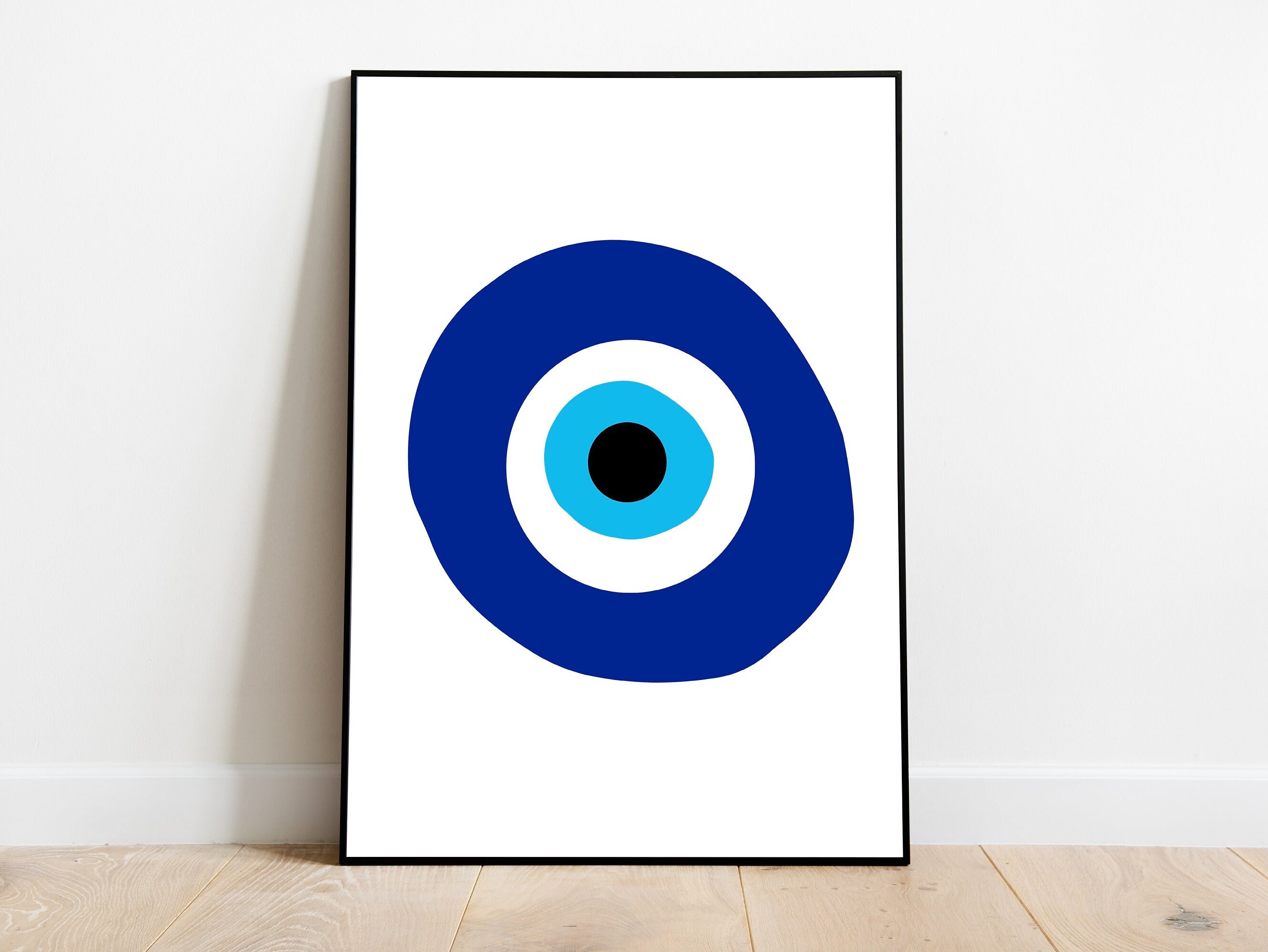 Blue Evil Eye Poster, Preppy Wall Art, Fun Room Decor, Blue Preppy ...
