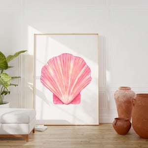 Pink Seashell Wall Art, Coastal Cowgirl Print, Trendy Shell Poster ...