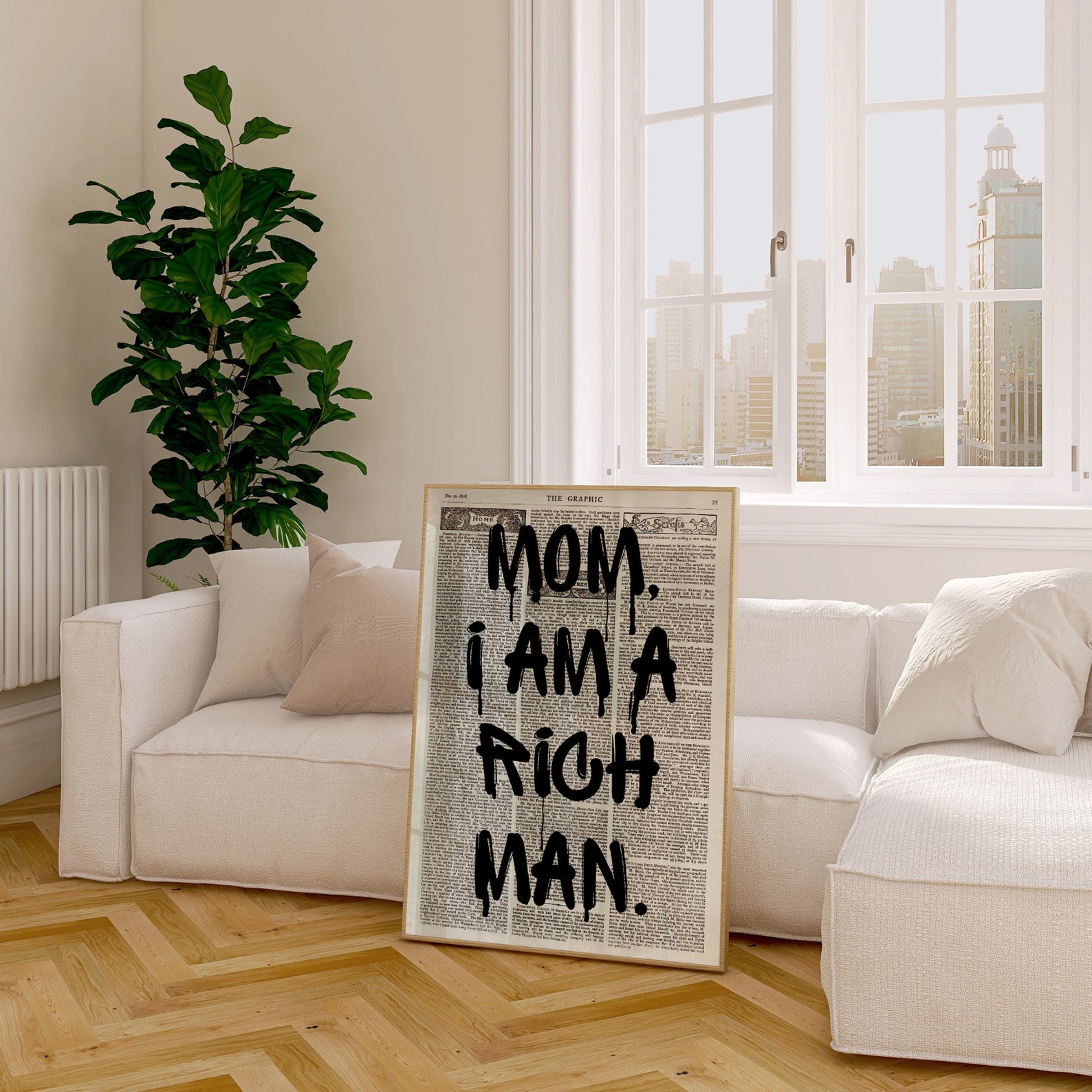 Mom I Am a Rich Man Poster, Trendy Wall Art Prints, Maximalist Print ...