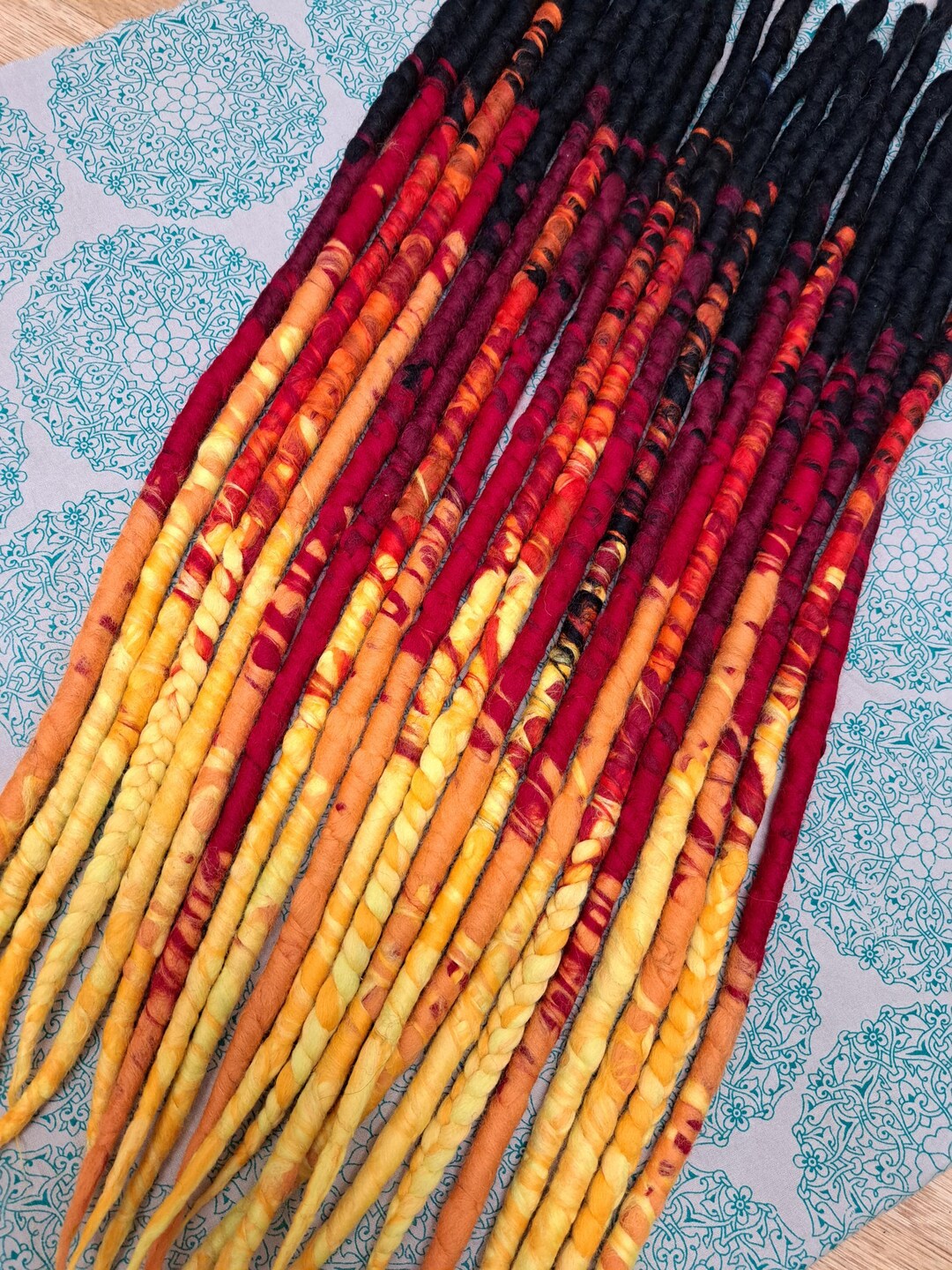 Made to Order Wool Dreadlock Extensions, Fire Black Dreadlocks, Mookley ...