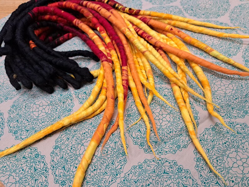 Made to Order Wool Dreadlock Extensions, Fire Black Dreadlocks, Mookley ...