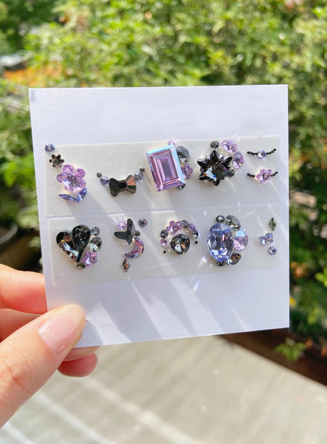 D.I.Y Kit Set Swarovski Large Crystal Black Purple Color Cute Luxury ...