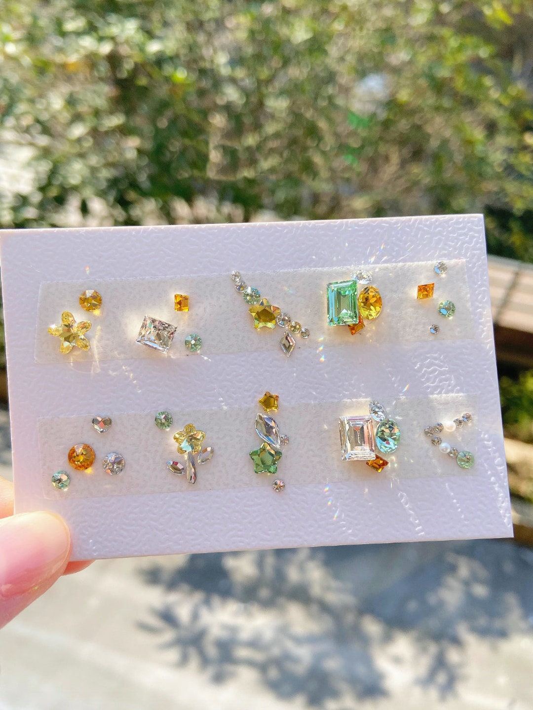 D.I.Y Kit Set Swarovski Large Crystal Summer Green Luxury Nail Art ...