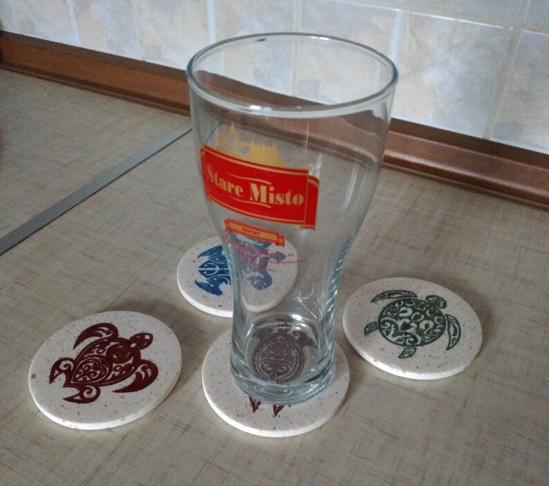 Hand Made Maori Turtles Corian Coasters, Home Gift - Etsy