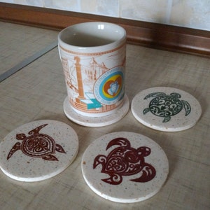 Hand Made Maori Turtles Corian Coasters, Home Gift - Etsy