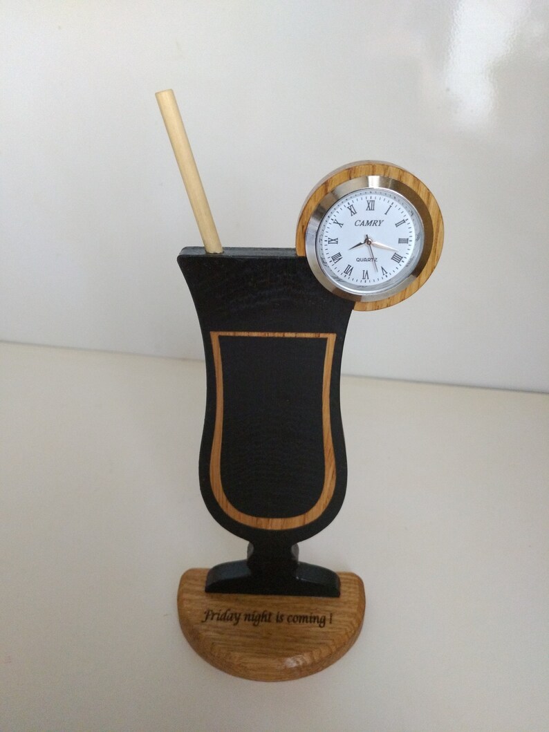 Wooden Desk Clock Small Desk Clock Office Desk Organization - Etsy