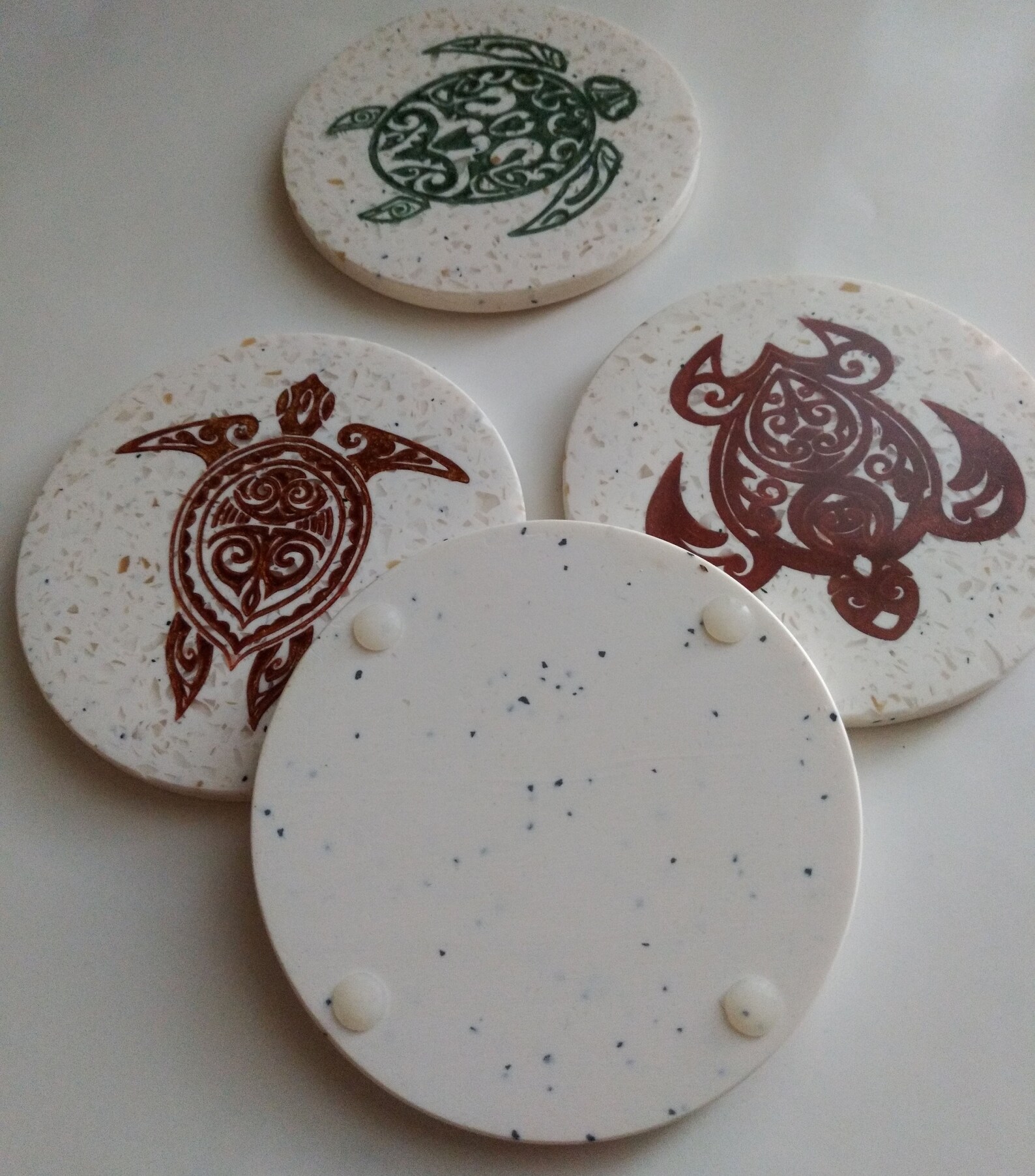 Hand Made Maori Turtles Corian Coasters, Home Gift - Etsy