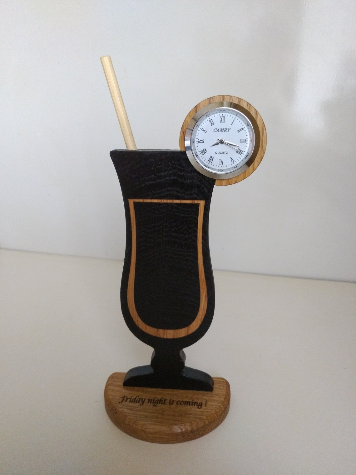 Wooden Desk Clock Small Desk Clock Office Desk Organization - Etsy