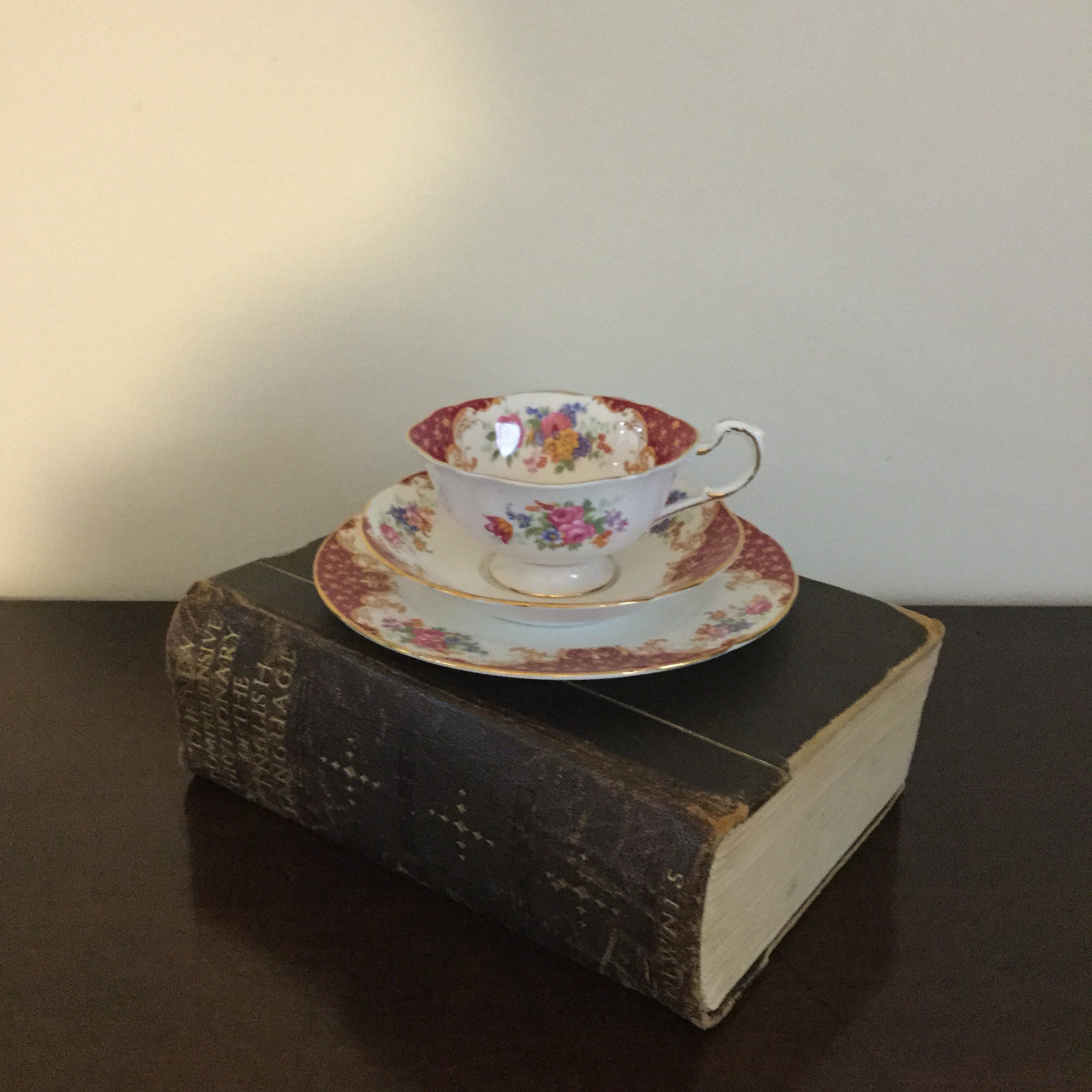 Paragon Rockingham Red Bone China Trio Teacup Saucer and - Etsy UK