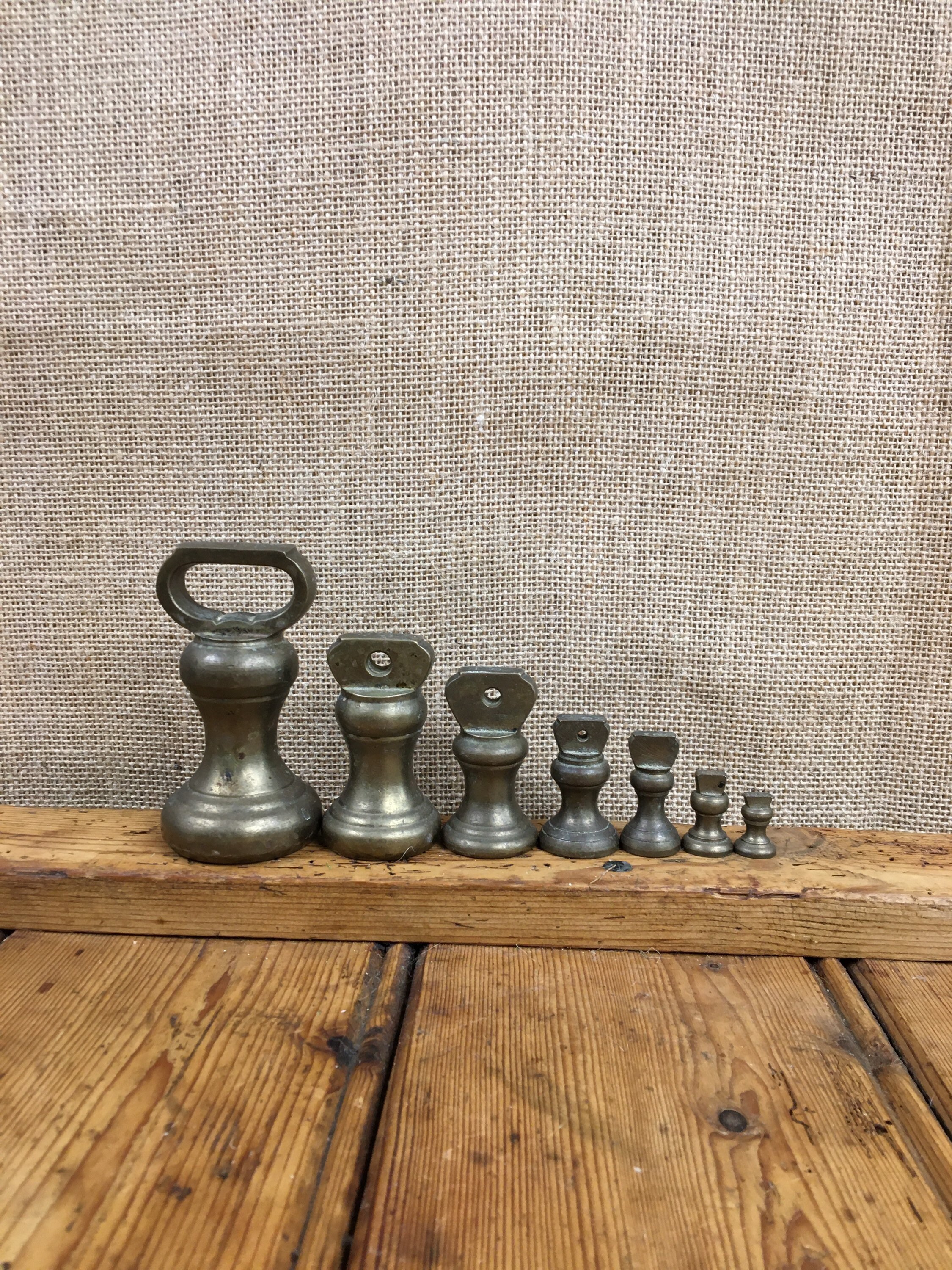 Set of 7 Victorian Imperial Brass Weights Complete Set - Etsy UK