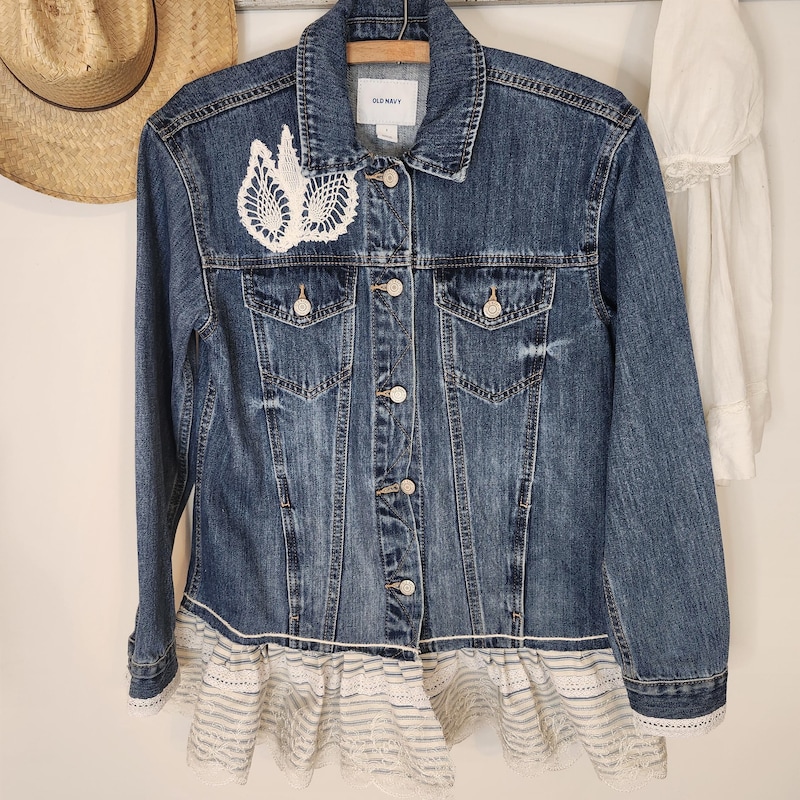 Denim Lace Jacket - Etsy