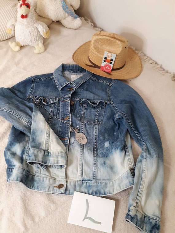 Distressed Reverse Dip Dyed Jean Jacket M and XL Sizes - Etsy