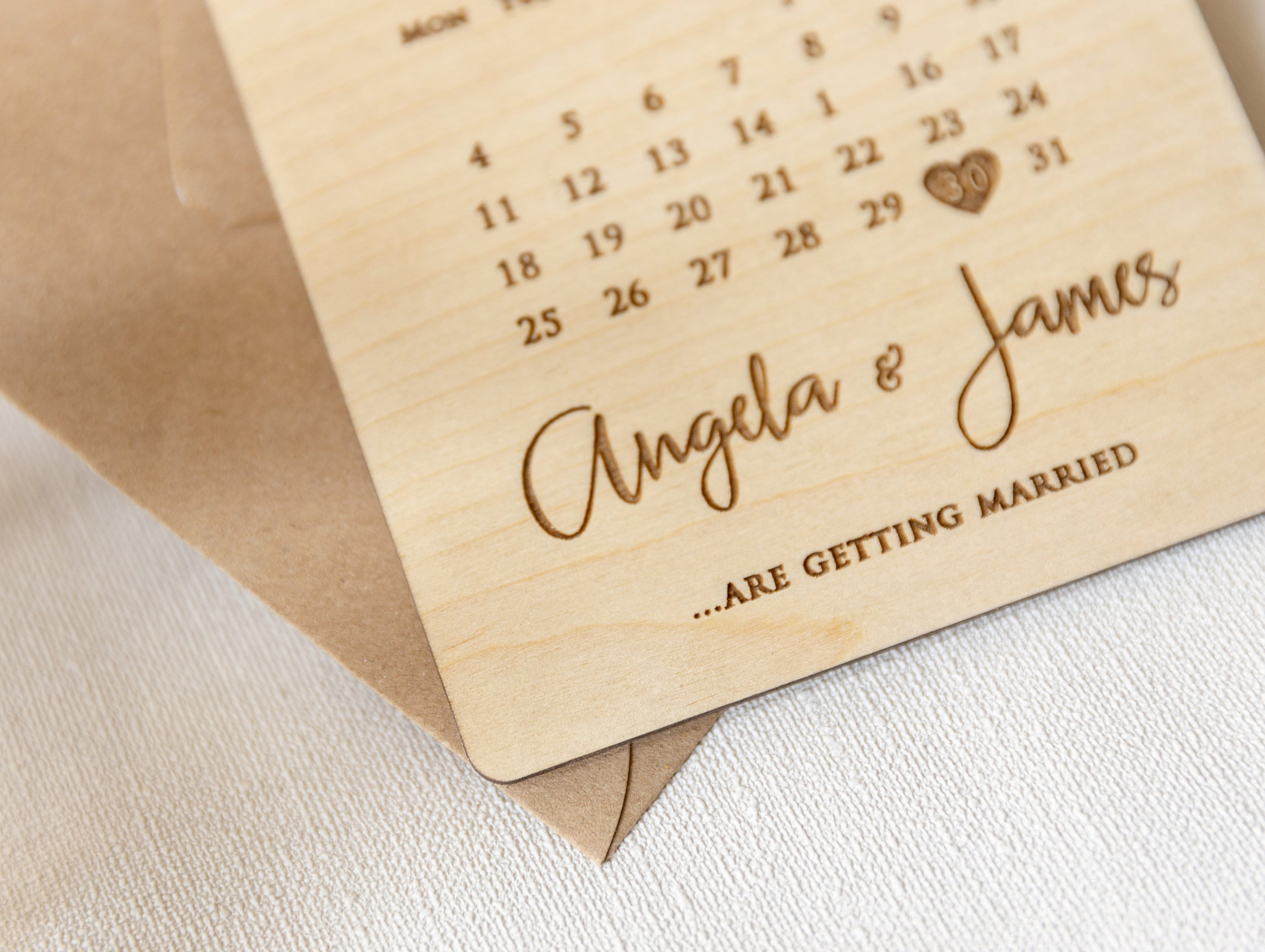 Wooden Save the Date Rustic Wedding Engraved Date Calendar Laser Cut ...